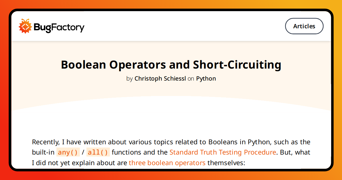 Boolean Operators And Short Circuiting Bugfactory