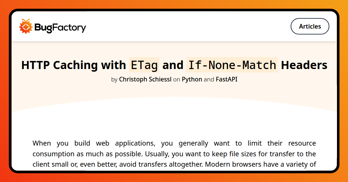 HTTP Caching with `ETag` and `If-None-Match` Headers | BugFactory